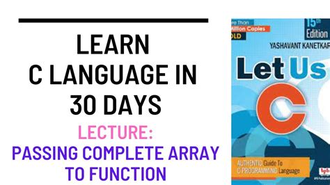 Programming Fundamental C Language Passing Array To Function Urduhindi Youtube