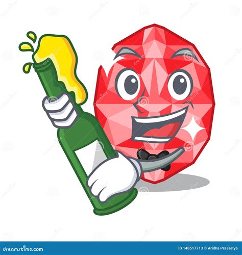 With Beer Ruby Gems In The Mascot Shape Stock Vector Illustration Of Carat Liquor 148517713