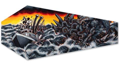 Steamboat Cthulhu Stretched Canvas Coffin Black Market Art Company