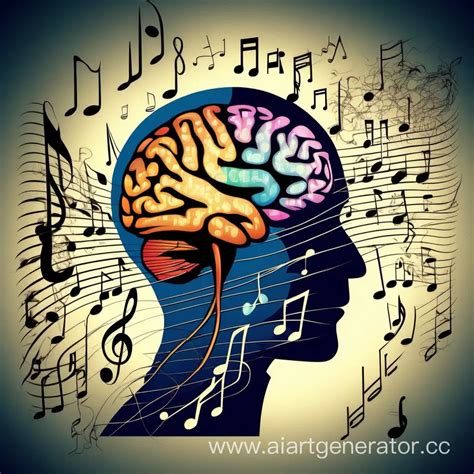 Brain Neurons Harmonizing With Musical Notes AI Art Generator