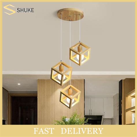 Led โคมไฟเพดาน ไม้ โคมไฟห้อยเพดาน โคมไฟเพดานสวยๆ ครัว ร้านอาหาร ห้องนั่งเล่น โคมไฟระย้าแบบแขวน