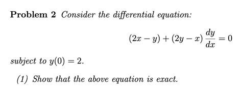 Solved Problem Consider The Differential Equation Chegg