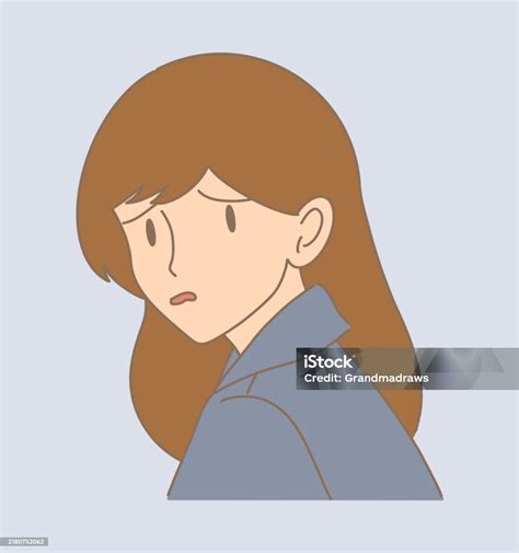 불안을 느끼는 실망한 여자 혐오감의 표정 손으로 그린 평면 만화 캐릭터 벡터 일러스트 레이 션 거절하기에 대한 스톡 벡터 아트 및 기타 이미지 Istock