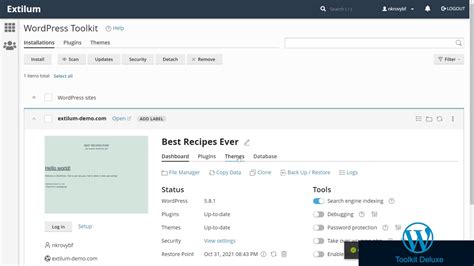 Manage Themes Using The Wordpress Toolkit Cpanel • Extilum Help
