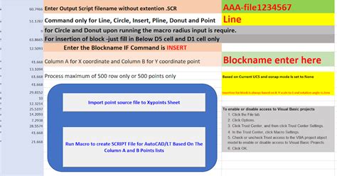 Autocad Tips And Autolisp Programs How To Import Point From Excel To Autocadlt Using Script File