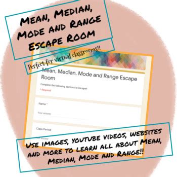 Mean Median Mode And Range Google Form Escape Room By The Educator