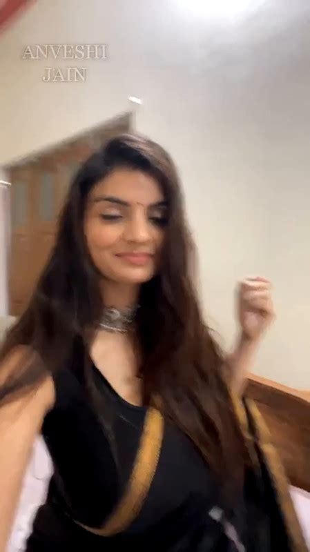 Anveshi Jain Black Saree Live Mp Postimages
