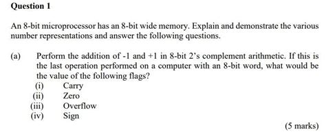 Solved An 8 Bit Microprocessor Has An 8 Bit Wide Memory