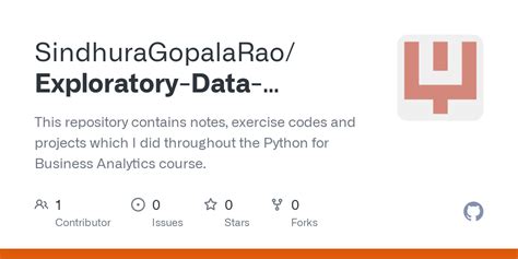 Github Sindhuragopalarao Exploratory Data Analysis With Python This Repository Contains Notes