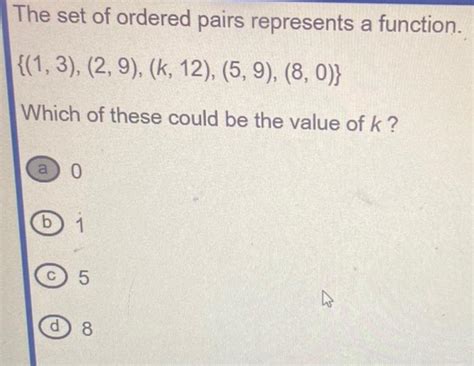 The Set Of Ordered Pairs Represents A Function 1