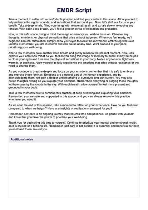 Emdr Progress Note And Example Free Pdf Download