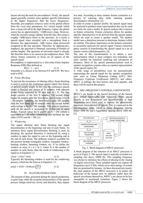 speaker recognition system using mfcc and vector quantization approach