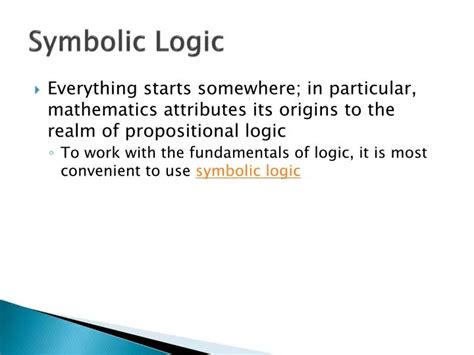 PPT Symbolic Logic PowerPoint Presentation Free Download ID