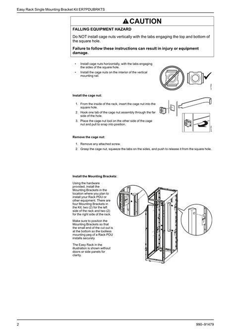 Apc Easy Rack Pdu Mounting Bracket Single Wid Er7pdubrkts