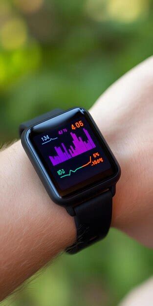 Smartwatch Displaying Health Metrics Premium Ai Generated Image