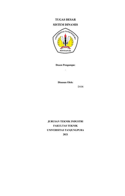 Tugas Besar 1 Sistem Dinamis Tugas Besar Sistem Dinamis Dosen