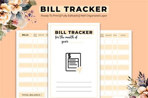Bill Tracker Kdp Journal Notebook Graphic By Hurairagraphics · Creative