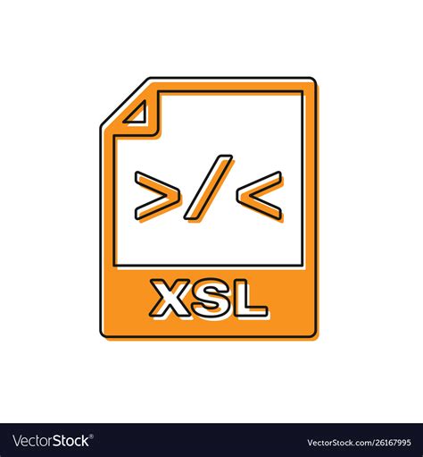 Orange Xsl File Document Icon Download Button Vector Image