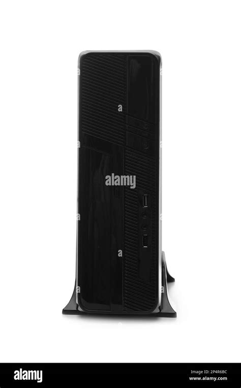Modern Black Computer System Unit Isolated On White Stock Photo Alamy