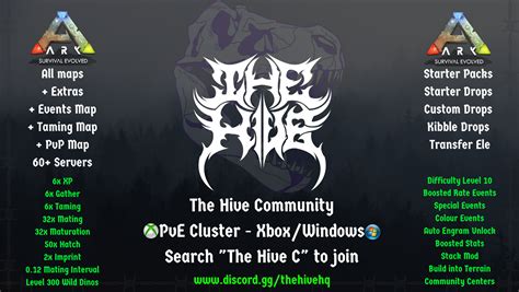 The Hive Is A Xbox Win Boosted All Map Cluster Server With A Great Community R Playarkservers