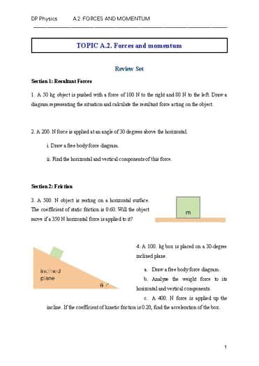 IB DP Physics A2 Forces Revision Worksheet By Alfred Made It Easy