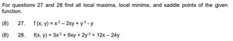 solved for questions 27 and 28 find all local maxima local