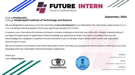 Prathyusha L On Linkedin Futureintern Javadevelopment Learningandgrowing Internshipopportunity