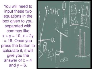 PPT How Calculators Can Be Used With The System Of Equations PowerPoint Presentation ID