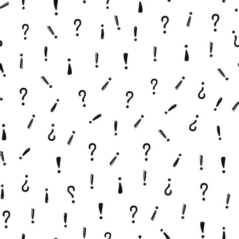 Premium Vector Hand Drawn Exclamation Question Mark Seamless Pattern