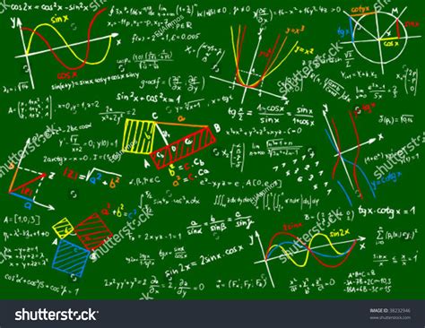 Blackboard Colored Mathematics Sketches Formula Vector Stock Vector 38232946 Shutterstock