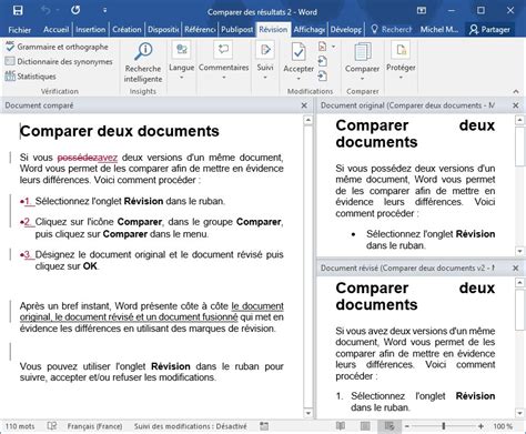 Word 2016 Comparer Deux Documents Médiaforma