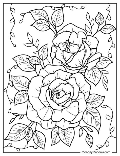 Coloring Pages Free Printable Roses