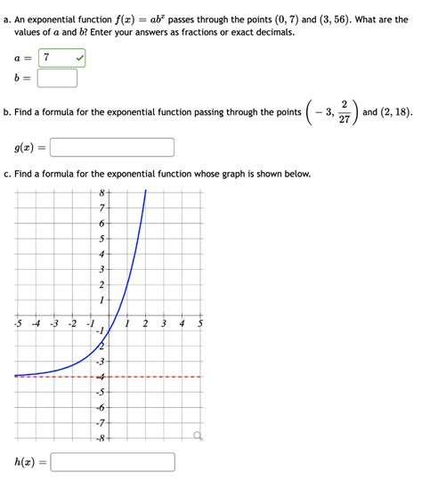 Solved A An Exponential Function F A Ab Passes Through