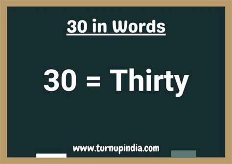 Write 30 In Words 30 Spelling In English Turn Up India