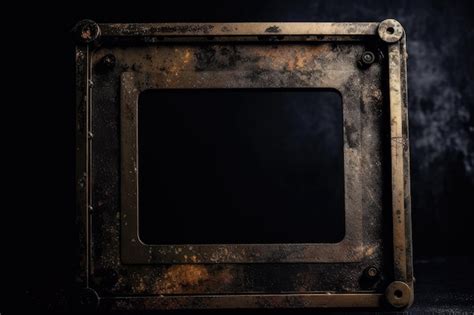 Premium Ai Image Metal Detector Frame Over Black Background With Grunge Texture Created With