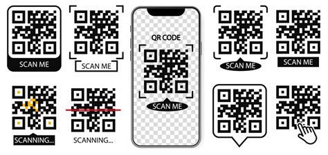 Qr Code Icon Collection In Black Scan Me Vector Image