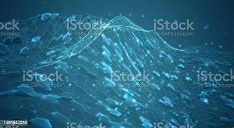 육각형과 추상적 인 벡터 배경 가상 세계의 풍경과 풍경 3d 디자인 3차원 형태에 대한 스톡 벡터 아트 및 기타 이미지 3차원 형태 가능성 가상현실 Istock