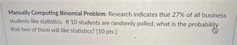 Solved Manually Computing Binomial Problem Research