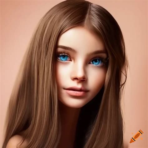 Girl With Beautiful Hazel Eyes And Long Brown Hair In A Party Dress On Craiyon