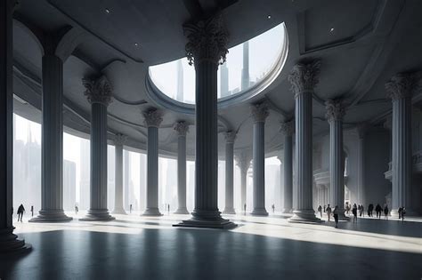 Premium Photo Conceptual Architecture Column Between Space For