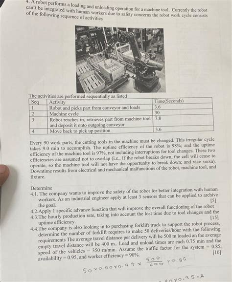 Solved 4 A Robot Performs A Loading And Unloading Operation