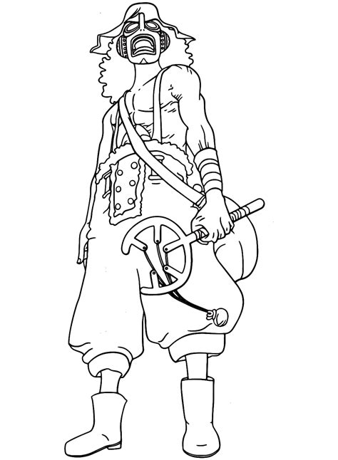 Usopp Pirate From One Piece Coloring Page Free Printable Coloring Pages