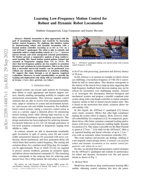 Pdf Learning Low Frequency Motion Control For Robust And Dynamic Robot Locomotion