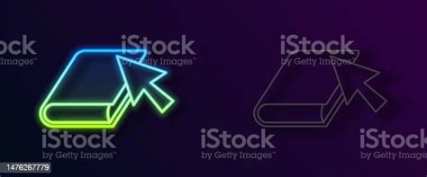 검은 색 배경에 고립 된 빛나는 네온 라인 온라인 책 아이콘 인터넷 교육 개념 E러닝 리소스 먼 온라인 코스 벡터 0명에 대한 스톡 벡터 아트 및 기타 이미지 Istock