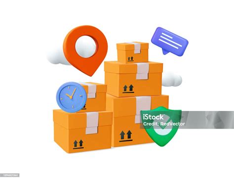 쌓인 밀봉 된 제품 골판지 상자 더미 깨지기 쉬운 표지판이 있는 판지 배달 포장 3d 벡터 일러스트레이션 매점매석에 대한 스톡 벡터 아트 및 기타 이미지 Istock