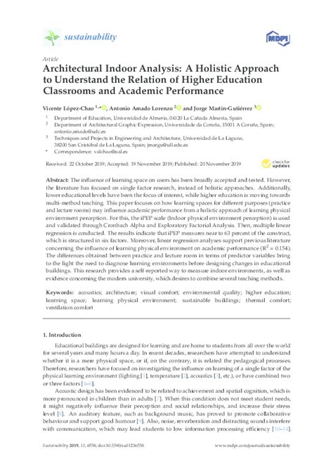 Pdf Architectural Indoor Analysis A Holistic Approach To Understand The Relation Of Higher