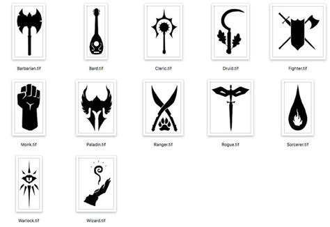 Dungeons And Dragons Classes Druid Symbols Dnd Classes