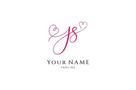 Premium Vector Js Letter Logo Design With Variation Of Love Symbol With Pink Color Design
