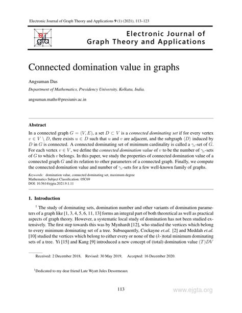 Pdf Connected Domination Value In Graphs