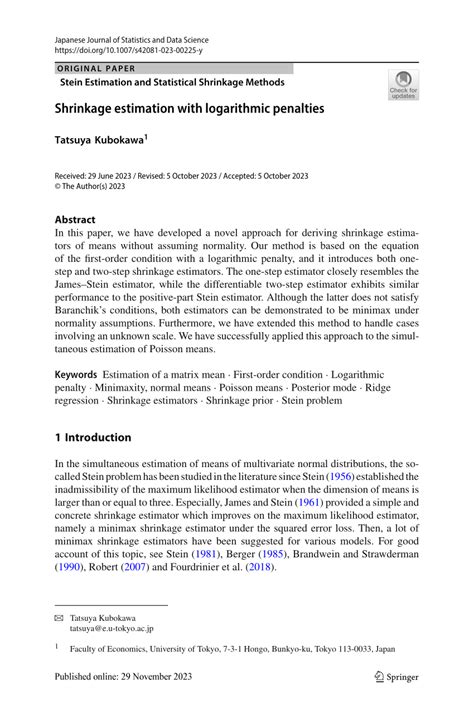 Pdf Shrinkage Estimation With Logarithmic Penalties